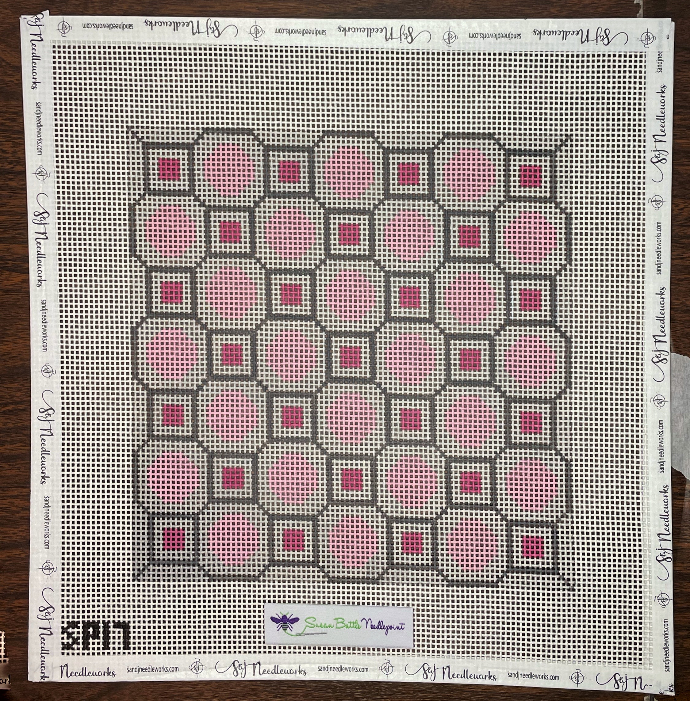 Pink & Gray Geometric – S & J Needleworks