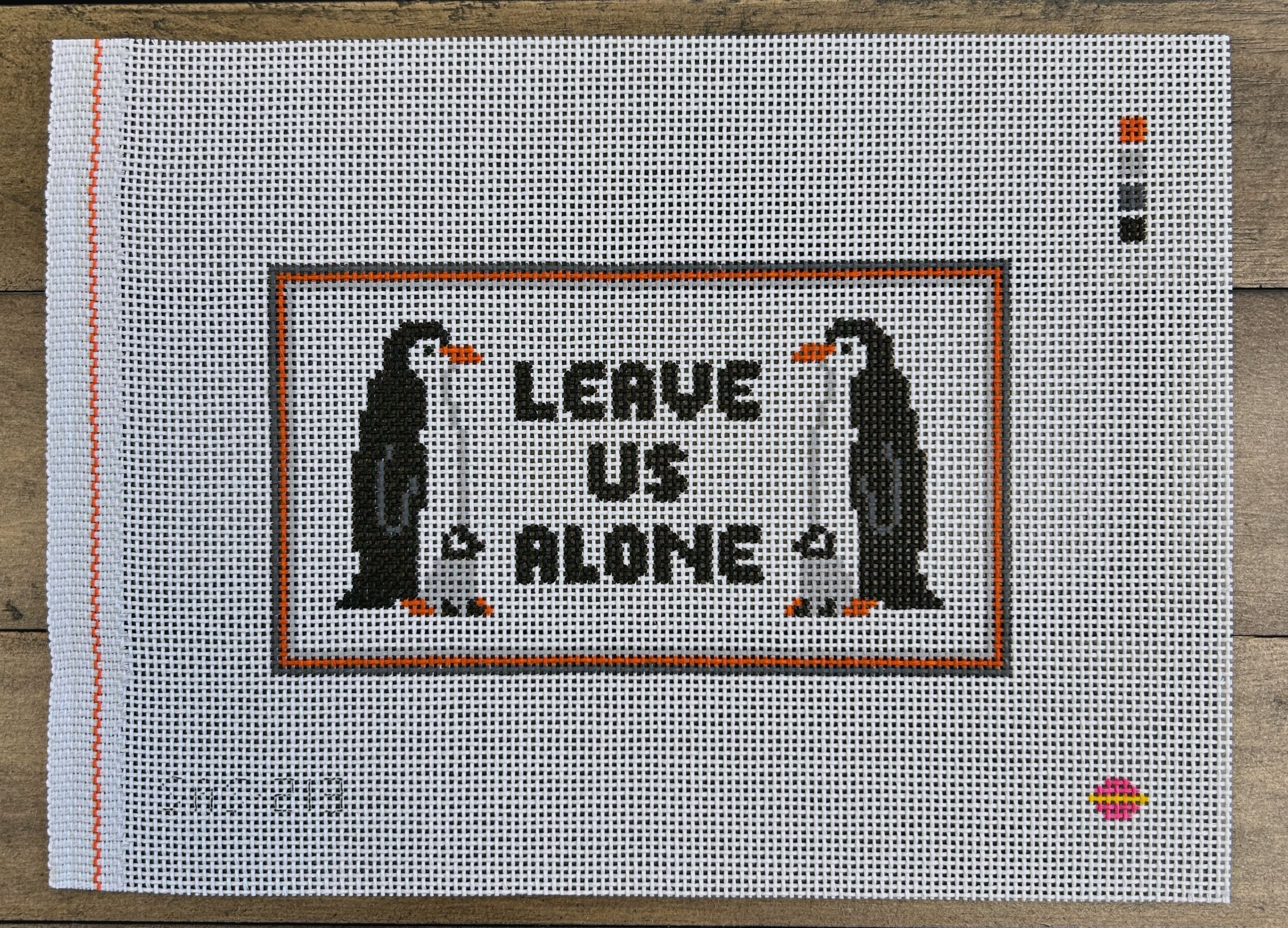 Leave Us Alone Penguins - Saturnalia Stitching - Needlepoint Canvas 13 ...
