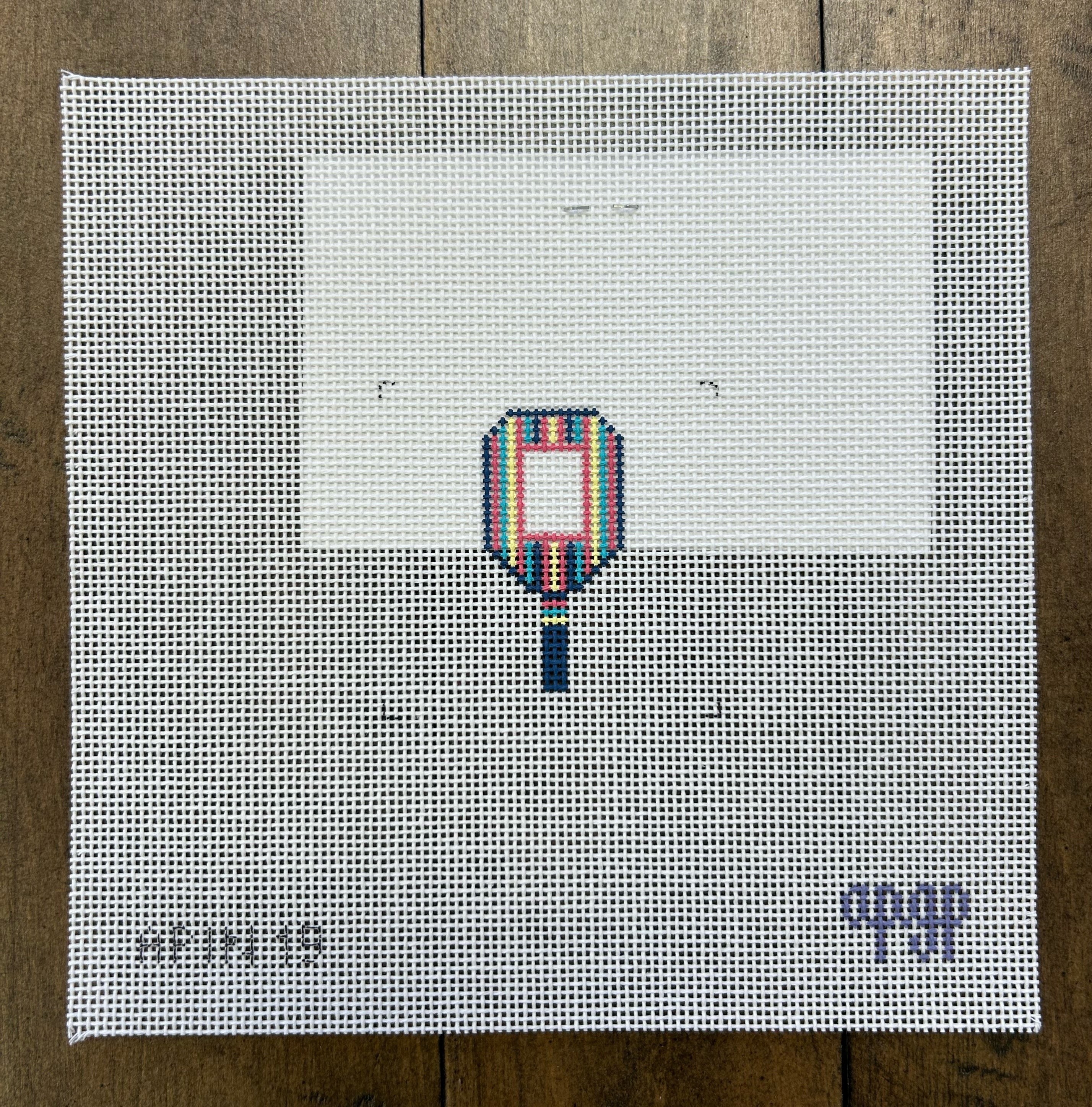 Striped Pickleball Paddle with Letter Chart - Melissa Loves Needlepoint ...